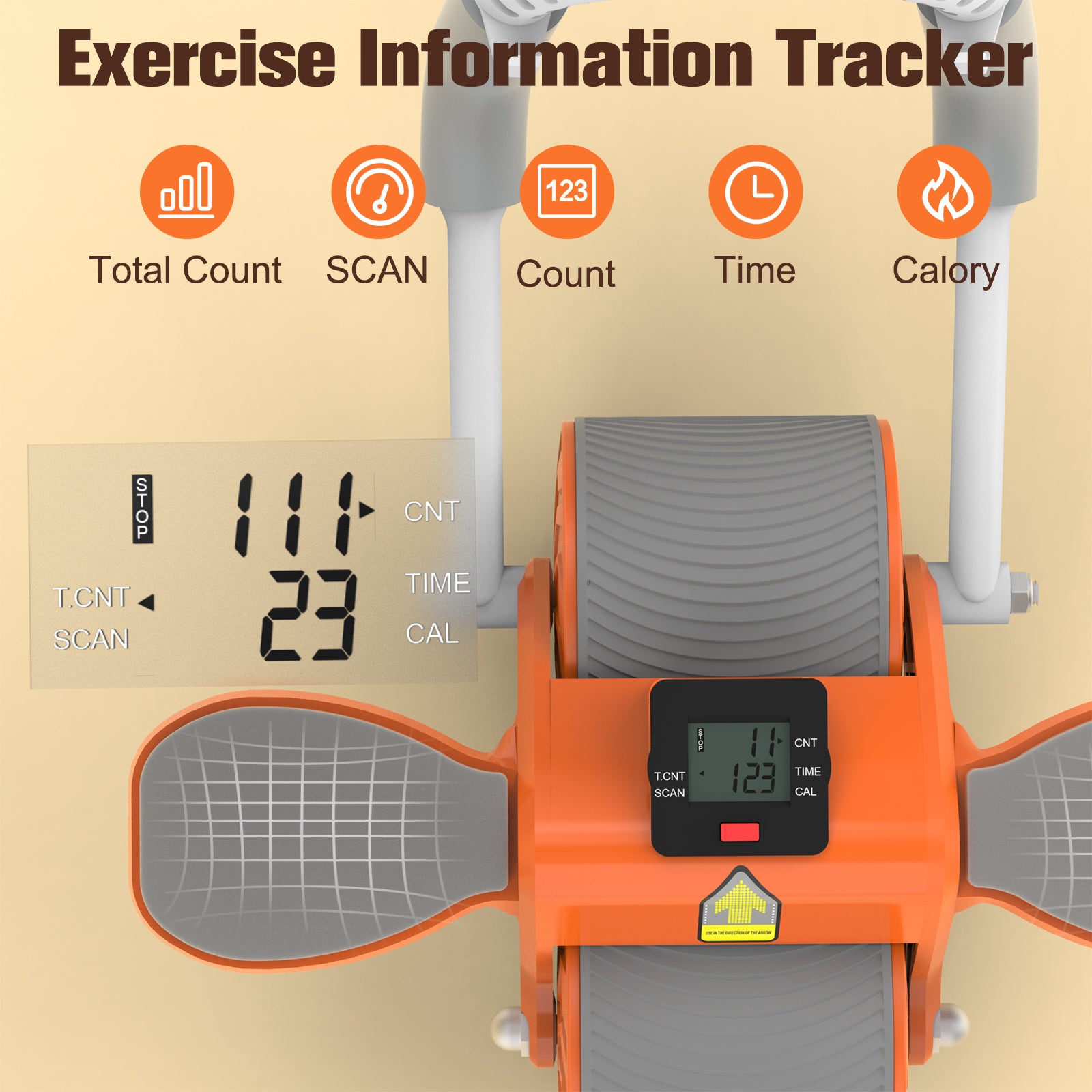 Ab Roller Wheel Abdominal Exercise Machine with Elbow Support