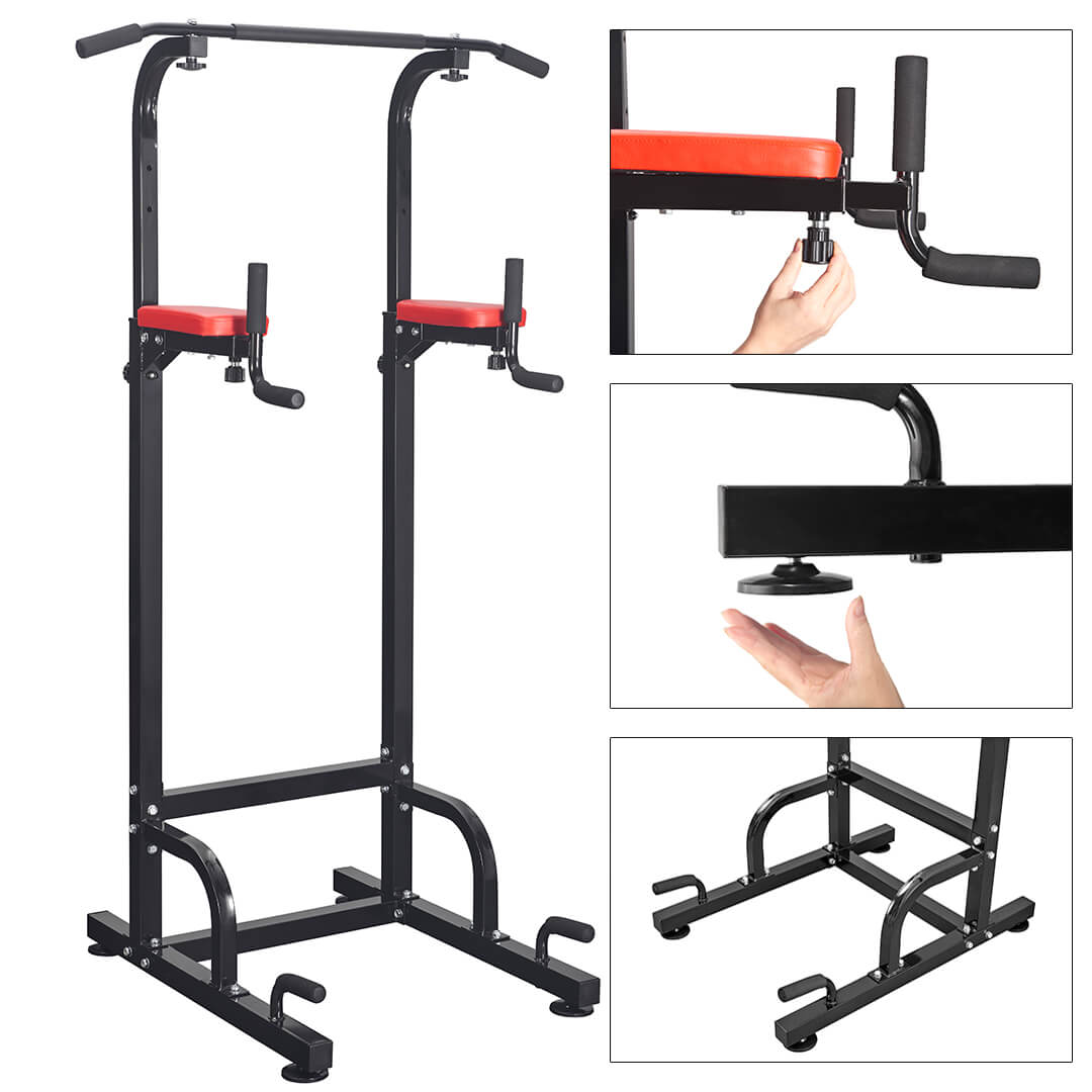 RELIFE PT06 Black Red Power Tower Home Pull-Up Push-Ups Station For Ho
